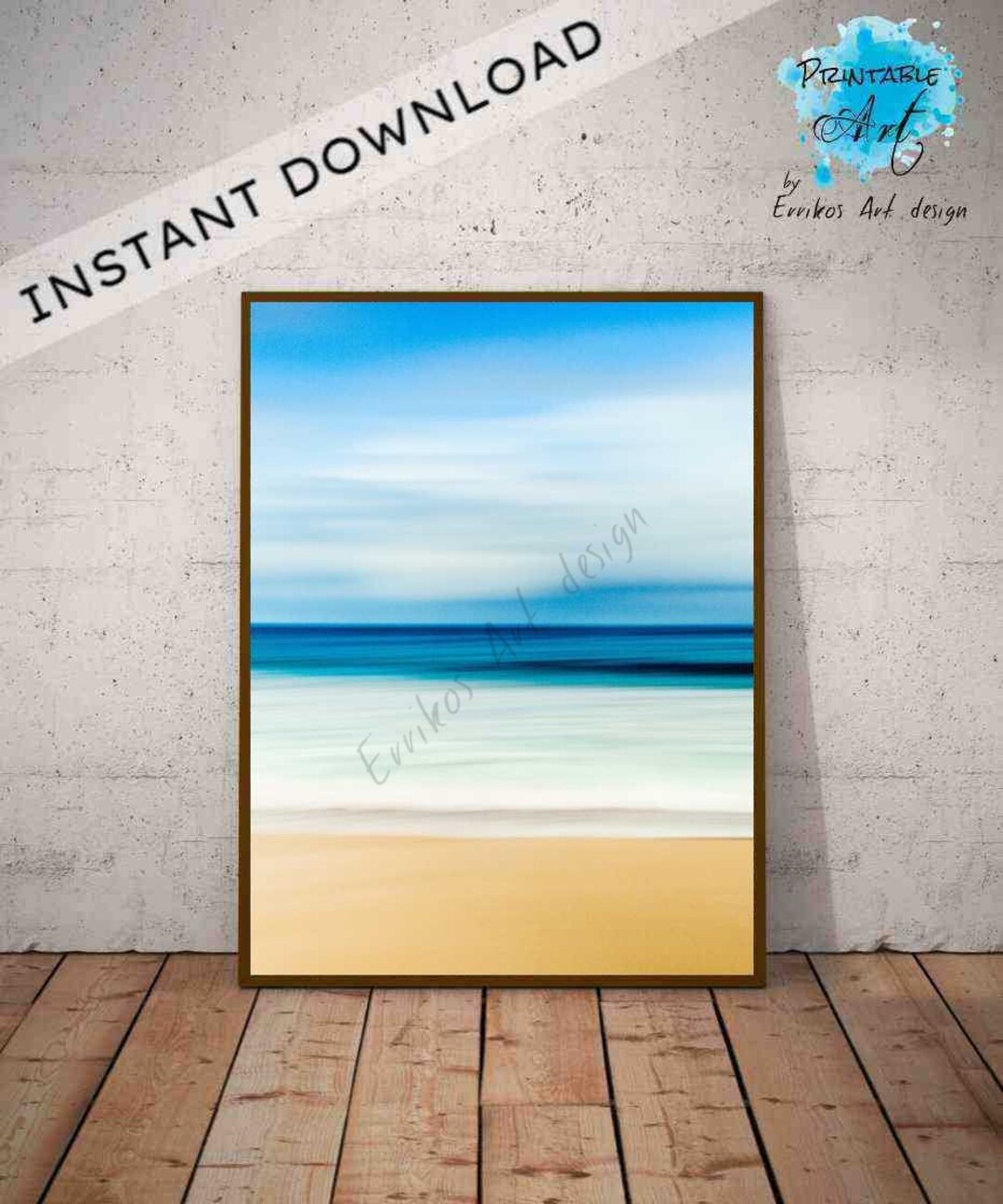 Beach Sea Printable, Instant Download, Sea Ocean, Wall Art Print, Home ...