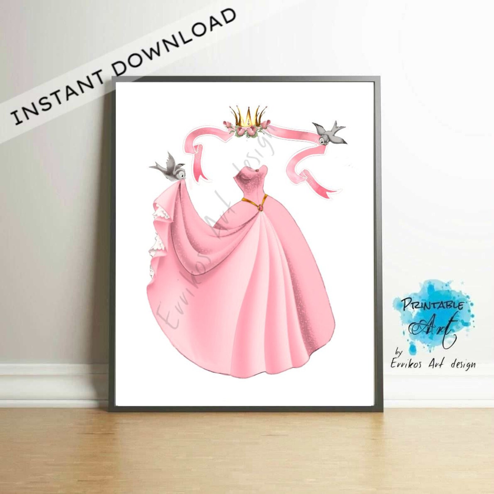 Princess Cinderella Art Print Instant Download Printable - Etsy