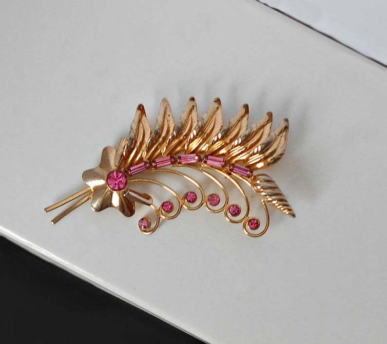 Vintage Brooch Pin Bond Boyd Sterling Gold Wash Vermeil Pink | Etsy