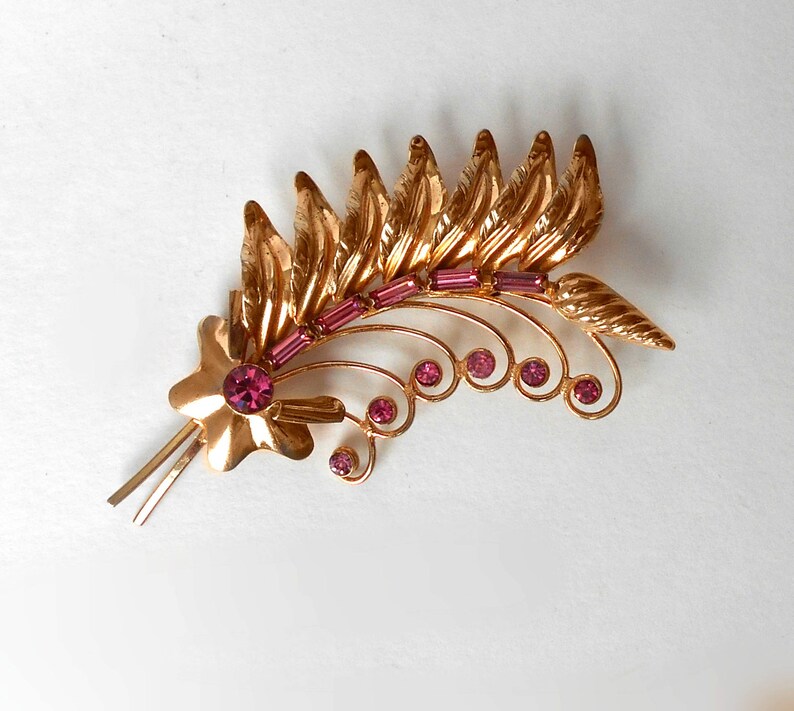 Vintage Brooch Pin Bond Boyd Sterling Gold Wash Vermeil Pink | Etsy