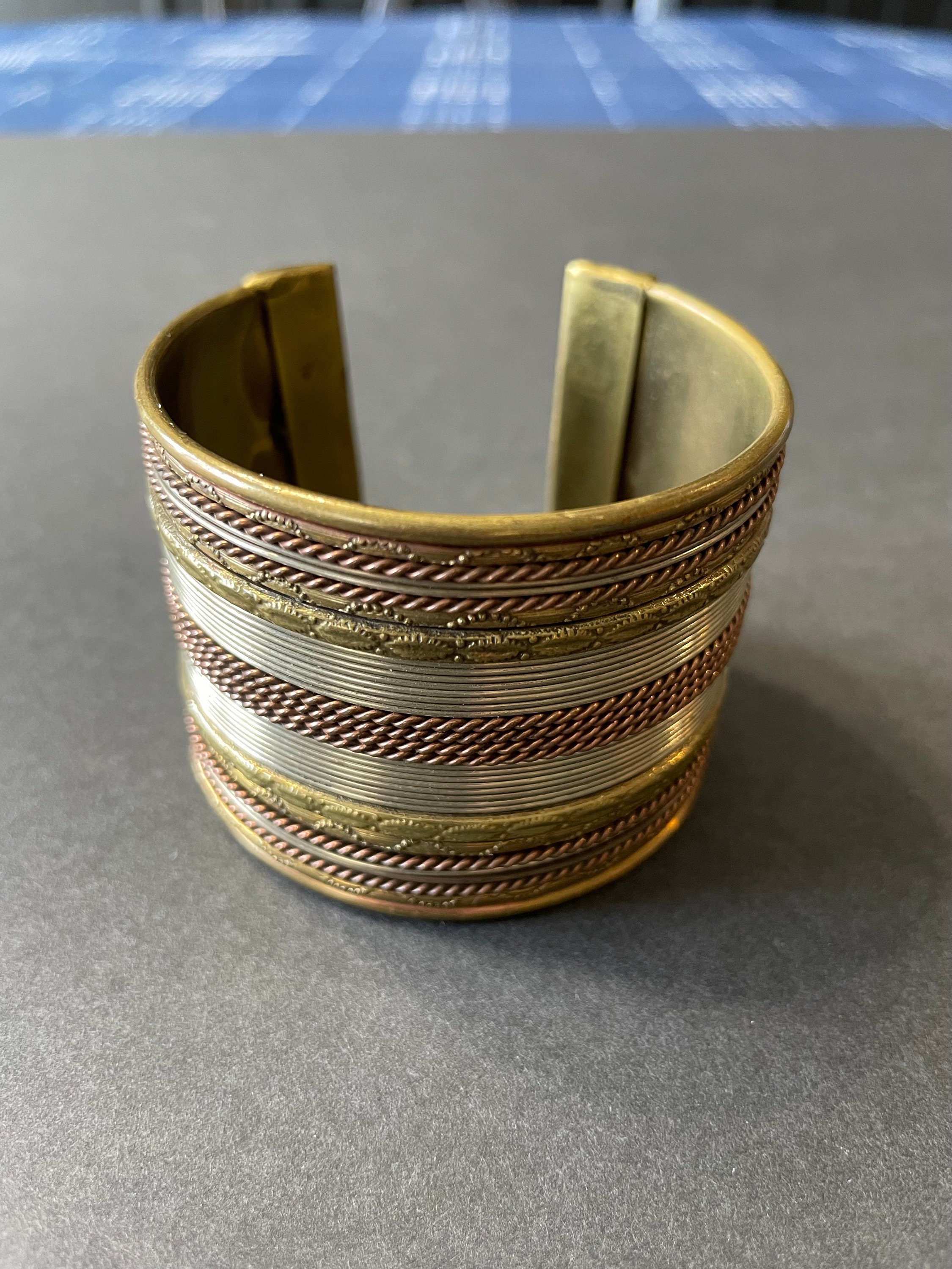 Vintage Brass and Copper Cuff Bracelet - Etsy