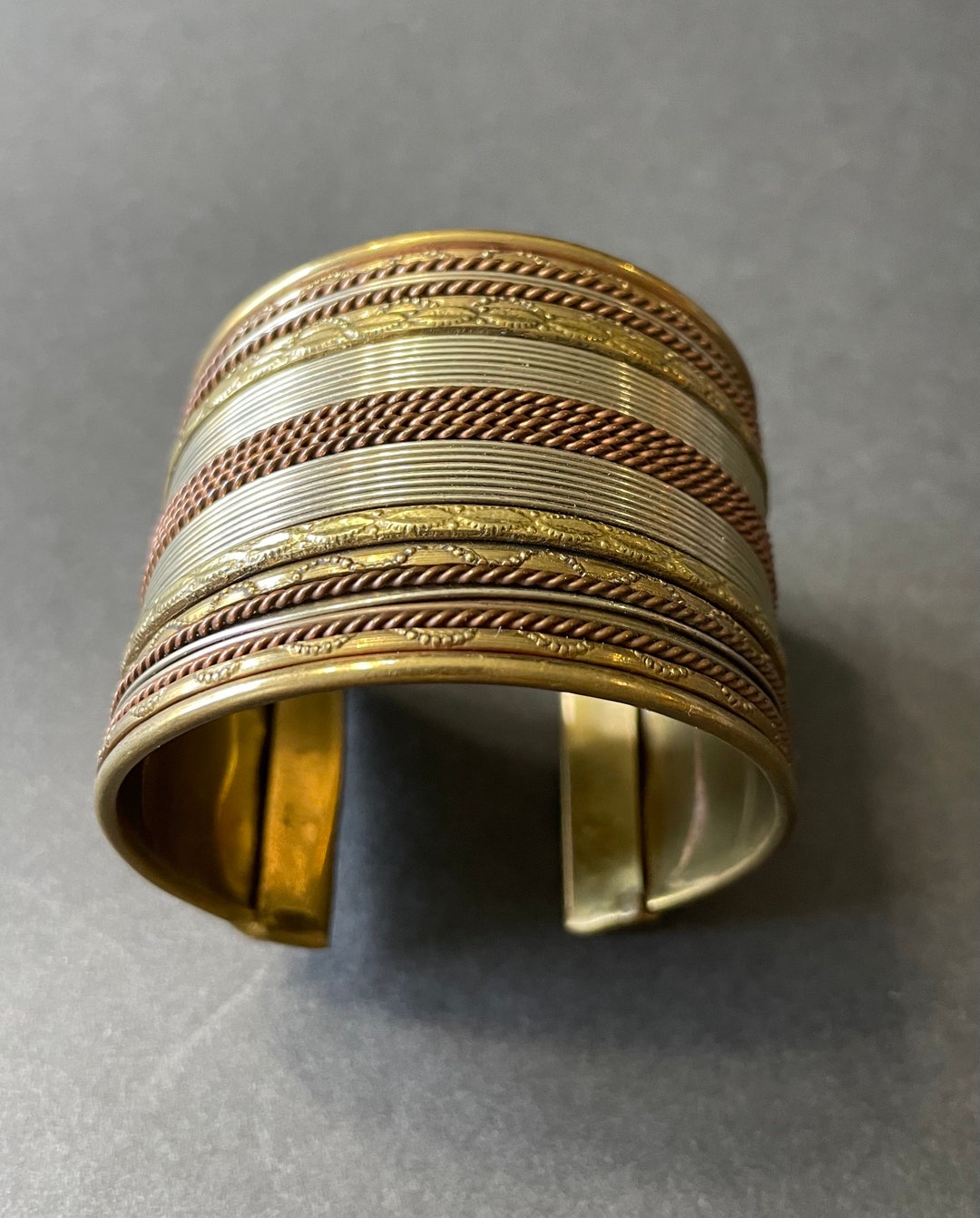 Vintage Brass and Copper Cuff Bracelet - Etsy