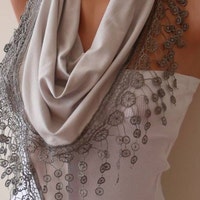 Lace Scarf, Delicate Soft Chantilly Lace Wedding Scarf, Sheer Lace Wrap ...