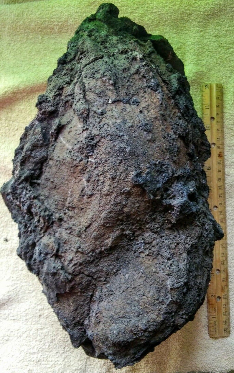 Black Volcanic-bomb-museum-basaltic-rock-volcanic Impact Mark - Etsy