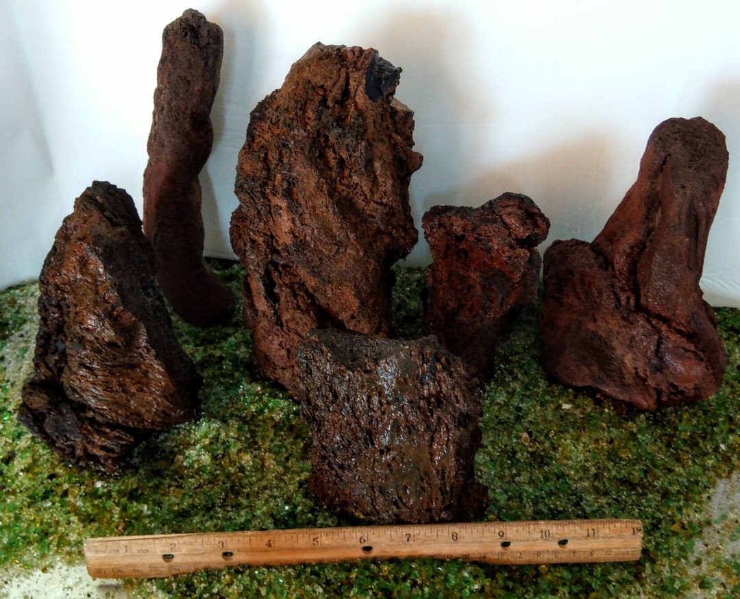 Aquarium Rock Pillar Twisted Lava Set Natural Renewable 6 Stones - Etsy