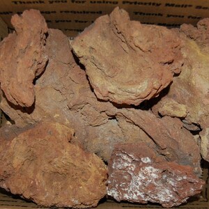 Red Lava Rock Porous Dry Rock Exotic Red DIY Cichlid Cave Stacking 10 ...