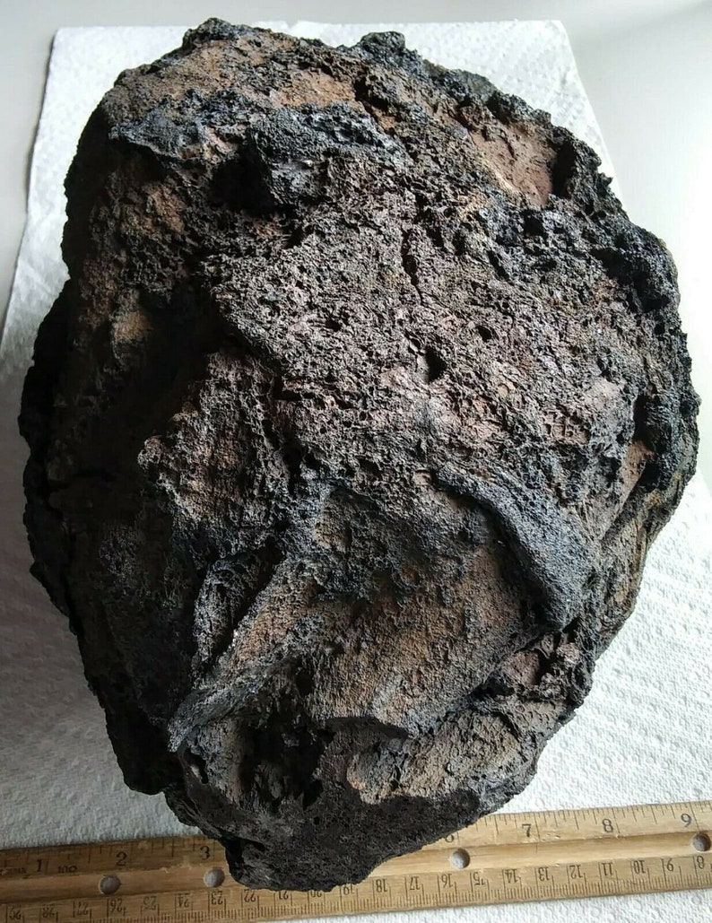 Black Volcanic-bomb-museum-basaltic-rock-volcanic Impact Mark - Etsy