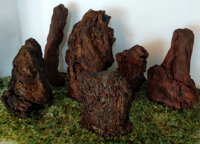 Aquarium Rock Pillar Twisted Lava Set Natural Renewable 6 Stones - Etsy