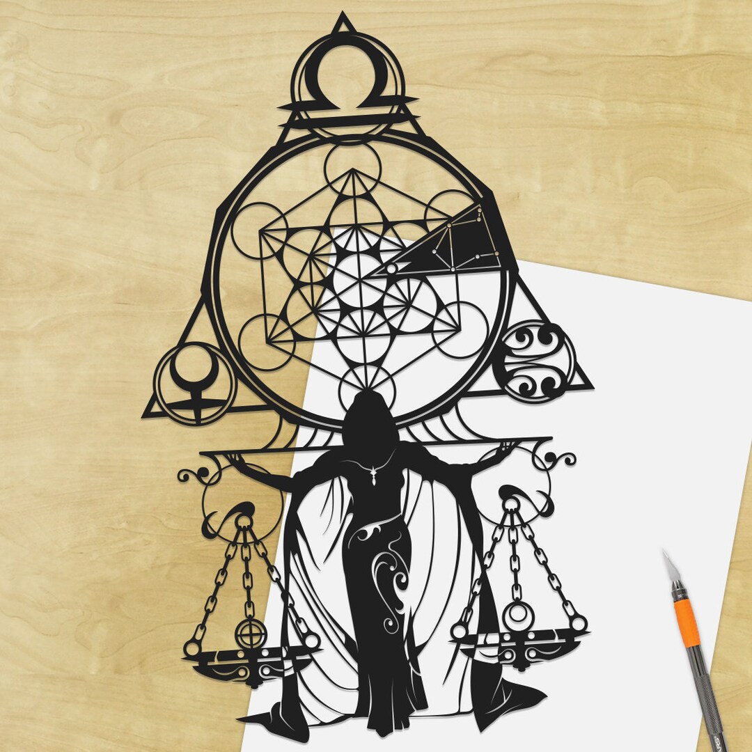 UNFRAMED Libra Zodiac Constellation Stars Sign Silhouette Paper Cut ...