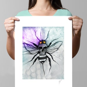 Bee Skull Artwork for Life Original Illustration Signed Museum Quality ...