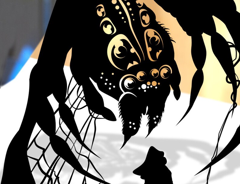 UNFRAMED Little Miss Muffet Nursery Rhyme Silhouette Hand - Etsy