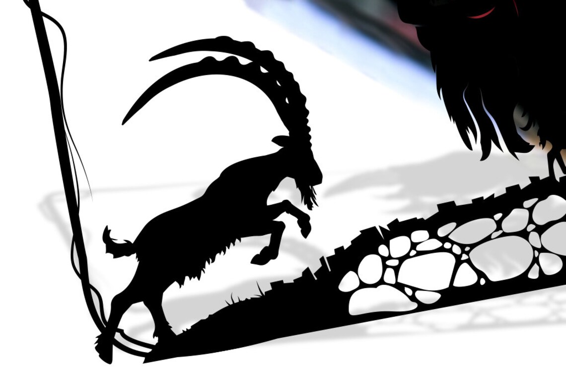 FRAMED Three Billy Goats Gruff // Silhouette Hand Cut Paper | Etsy