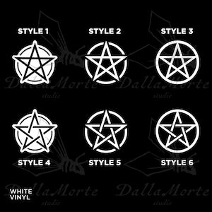 Pentagram Pentacle Vinyl Decal Sticker Vinyl Car Decal Laptop Sticker ...
