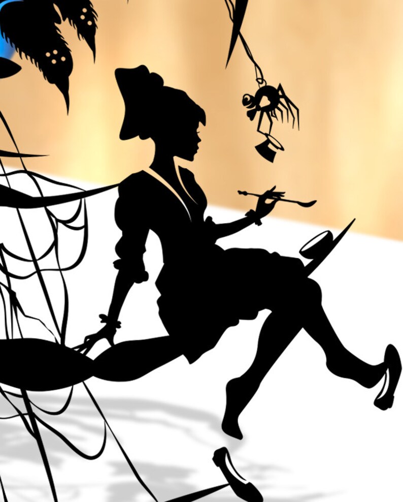 UNFRAMED Little Miss Muffet Nursery Rhyme Silhouette Hand - Etsy