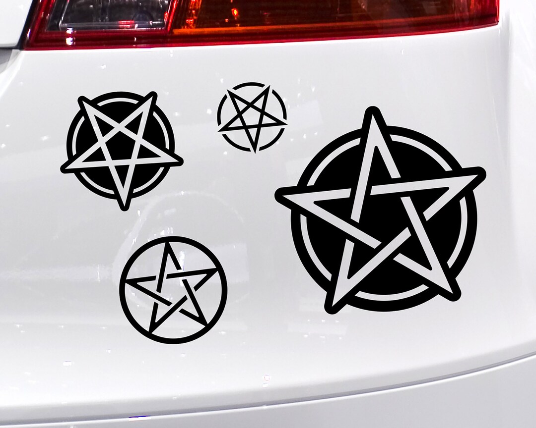Pentagram Pentacle Vinyl Decal Sticker Vinyl Car Decal Laptop Sticker ...