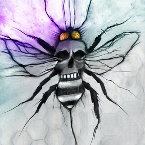 Bee Skull Artwork for Life Original Illustration Signed Museum Quality ...
