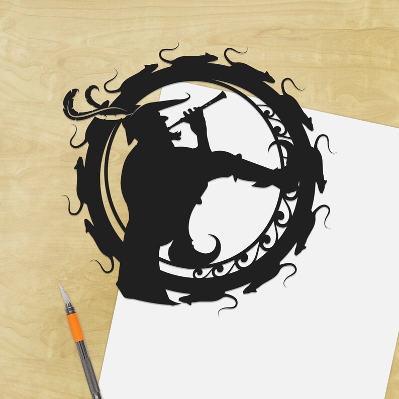 UNFRAMED Pied Piper piped piper art artwork fairy tale fable | Etsy