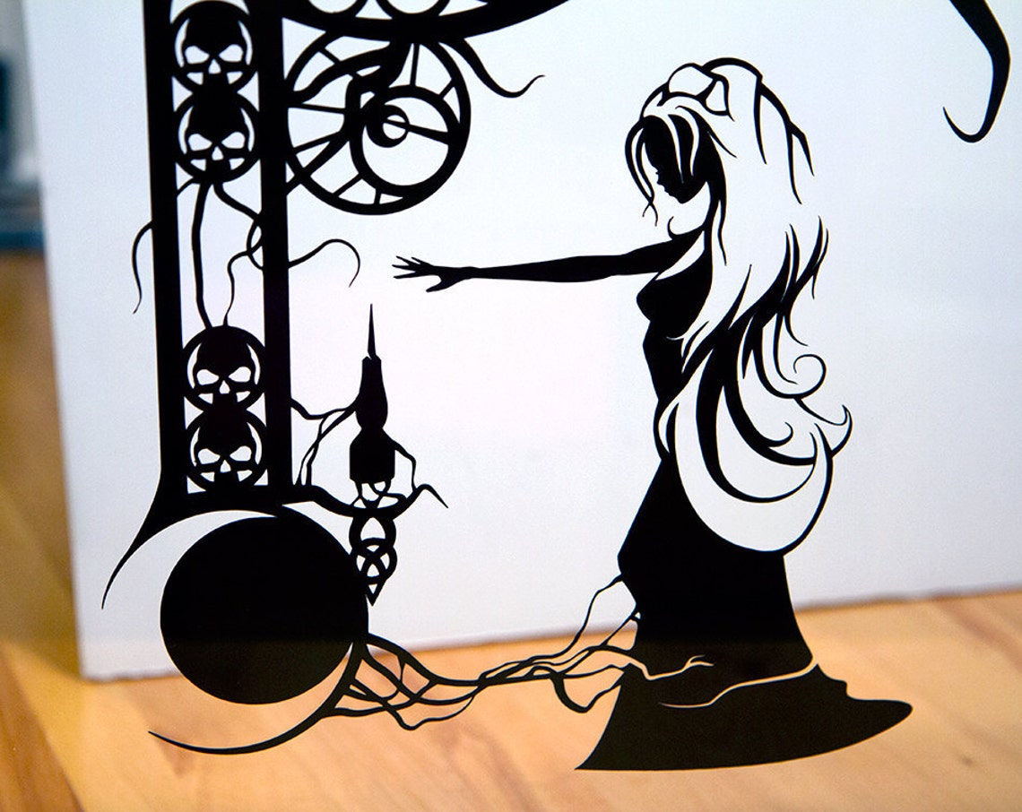 UNFRAMED Sleeping Beauty Spinning Wheel Silhouette Hand Cut | Etsy