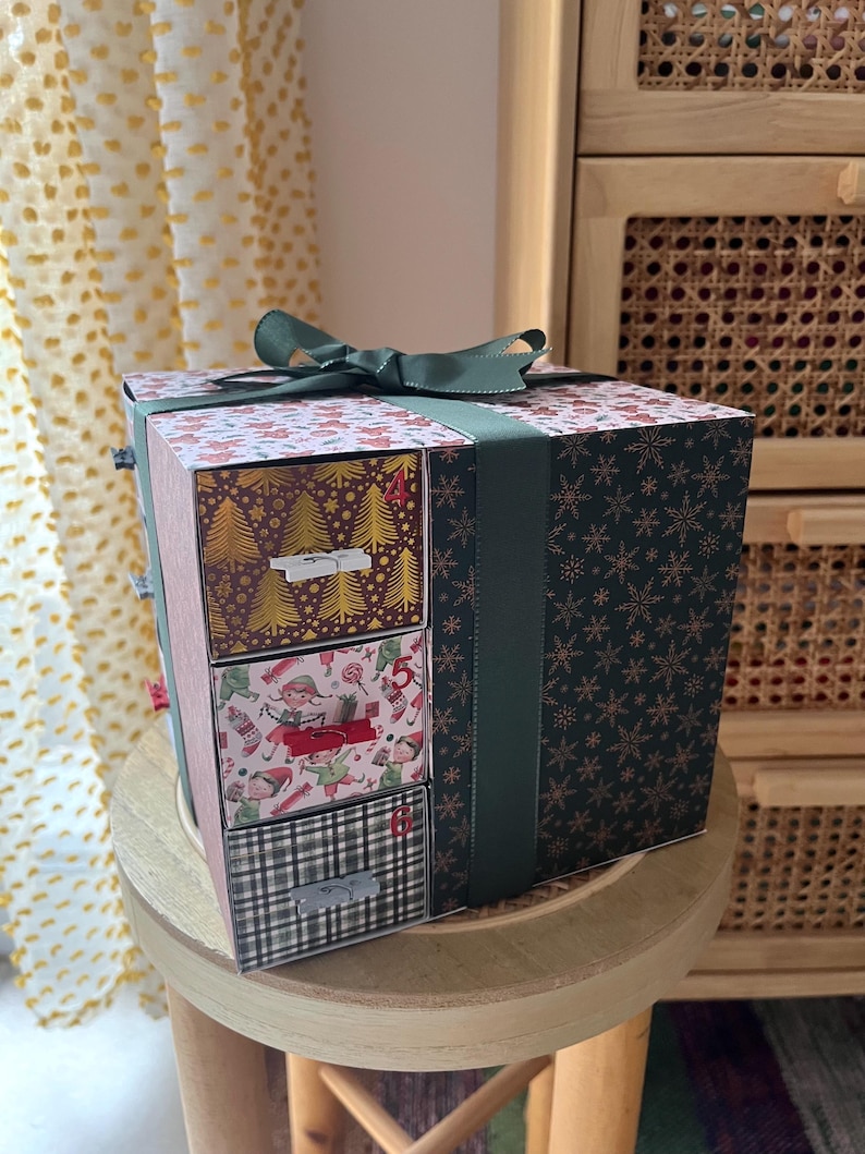 Surprise 12 Days of Christmas Advent Calendar Box - Reusable 12-day ...