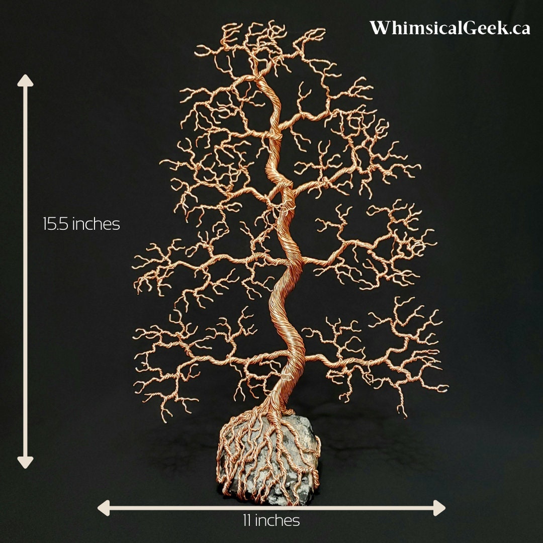 Creepy Wire Tree Sculpture, Snowflake Obsidian, Spooky, One of a Kind ...