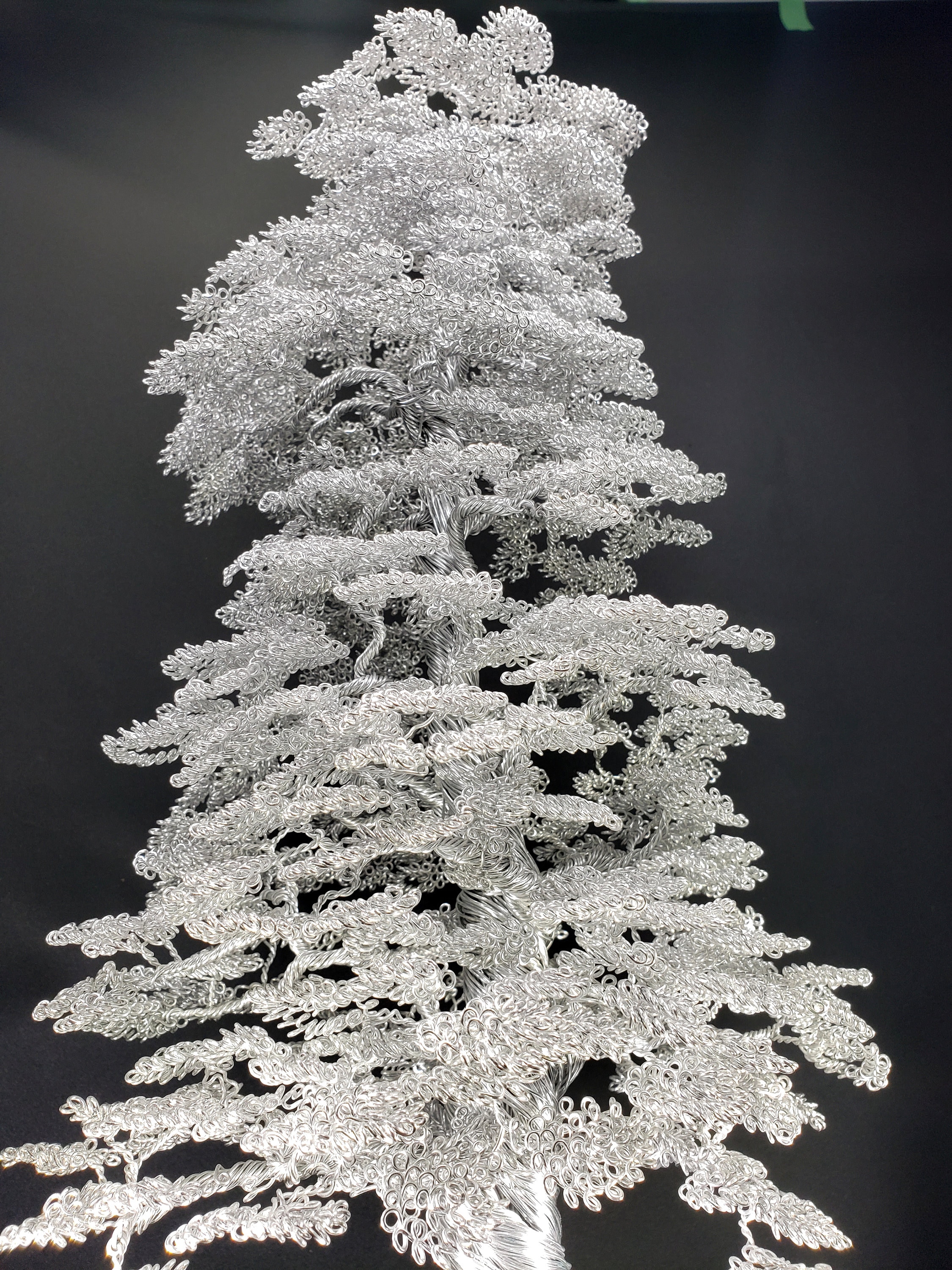 2 Foot Tall Silver Wire Tree Sculpture on Obsidian Base One - Etsy