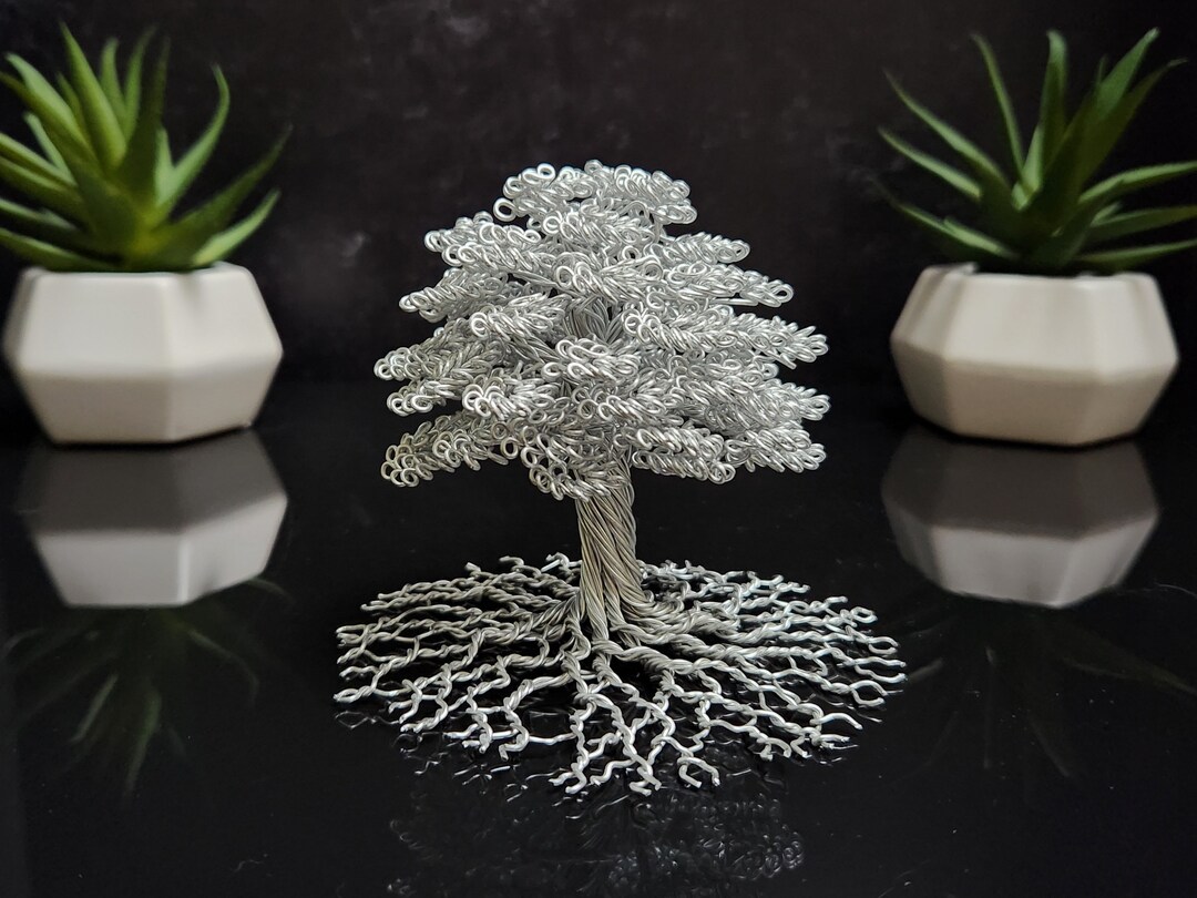Silver Wire Tree of Life Sculpture, Metal Wire Tree Art, Boho, Maple ...
