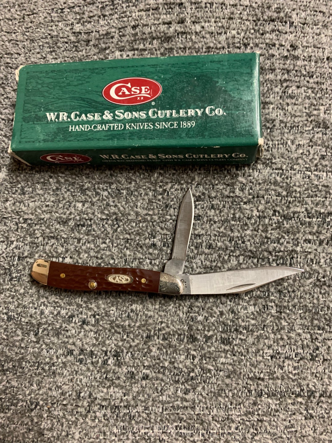 2002-case XX USA Brown Bone 2 Blade Peanut 6220 SS Folding Pocket Knife ...