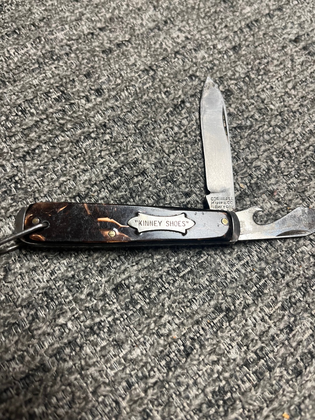Vintage Cornwall Knife Co. Pocket Knife: Kinney Shoes Ad, Marblized ...