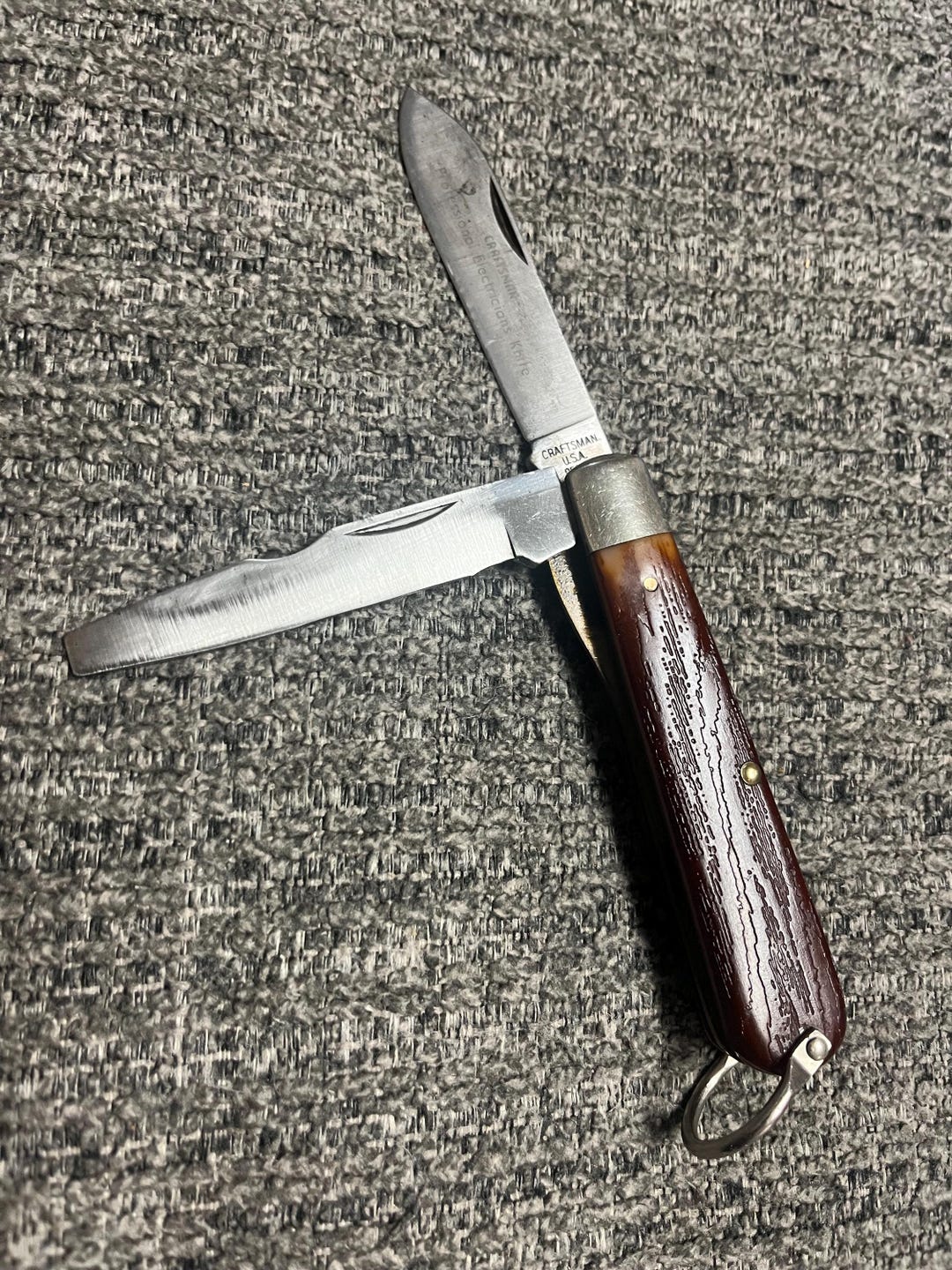 1970’s Sears Craftsman USA 952078 ,made by Camillus,brown 2 Blade TL-29 Copy Electrician’s ...