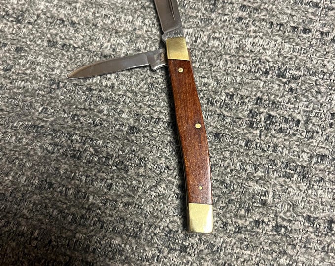 1960’s Ka-bar USA 1058 Woid Scale 2 Blade Folding Pocket Knife/3 1/4 ...