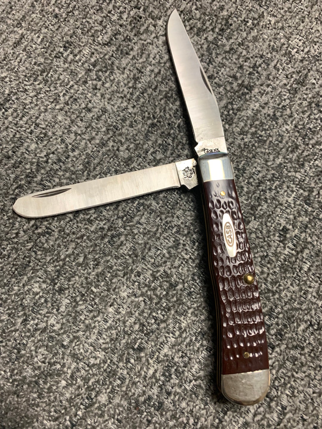 2009 Case XX USA 1x Brown Delrin 2 Blade Large Trapper 6254ss Folding ...