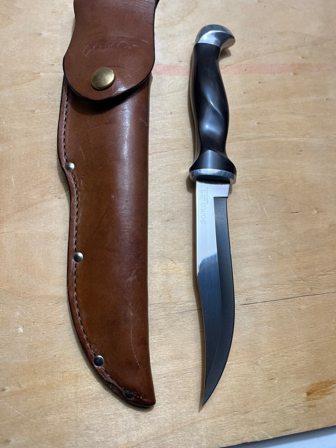 1996 Cutco Olean NY USA Black Handle Fixed Blade Hunting Knife 1769 KR ...