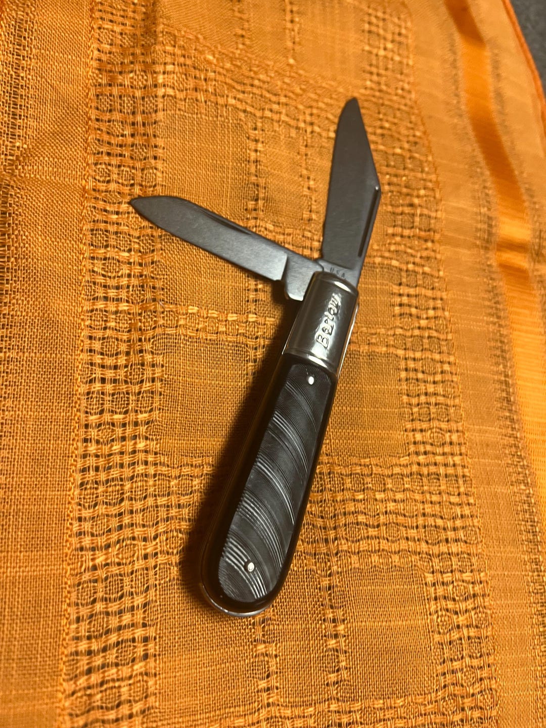 1990’s Barlow USA Faux Black Sawcut Scales Two Blade Folding Pocket ...