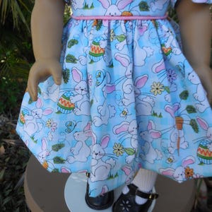 Blue Easter Dress With White Bunnies and Flowers Made for American Girl ...