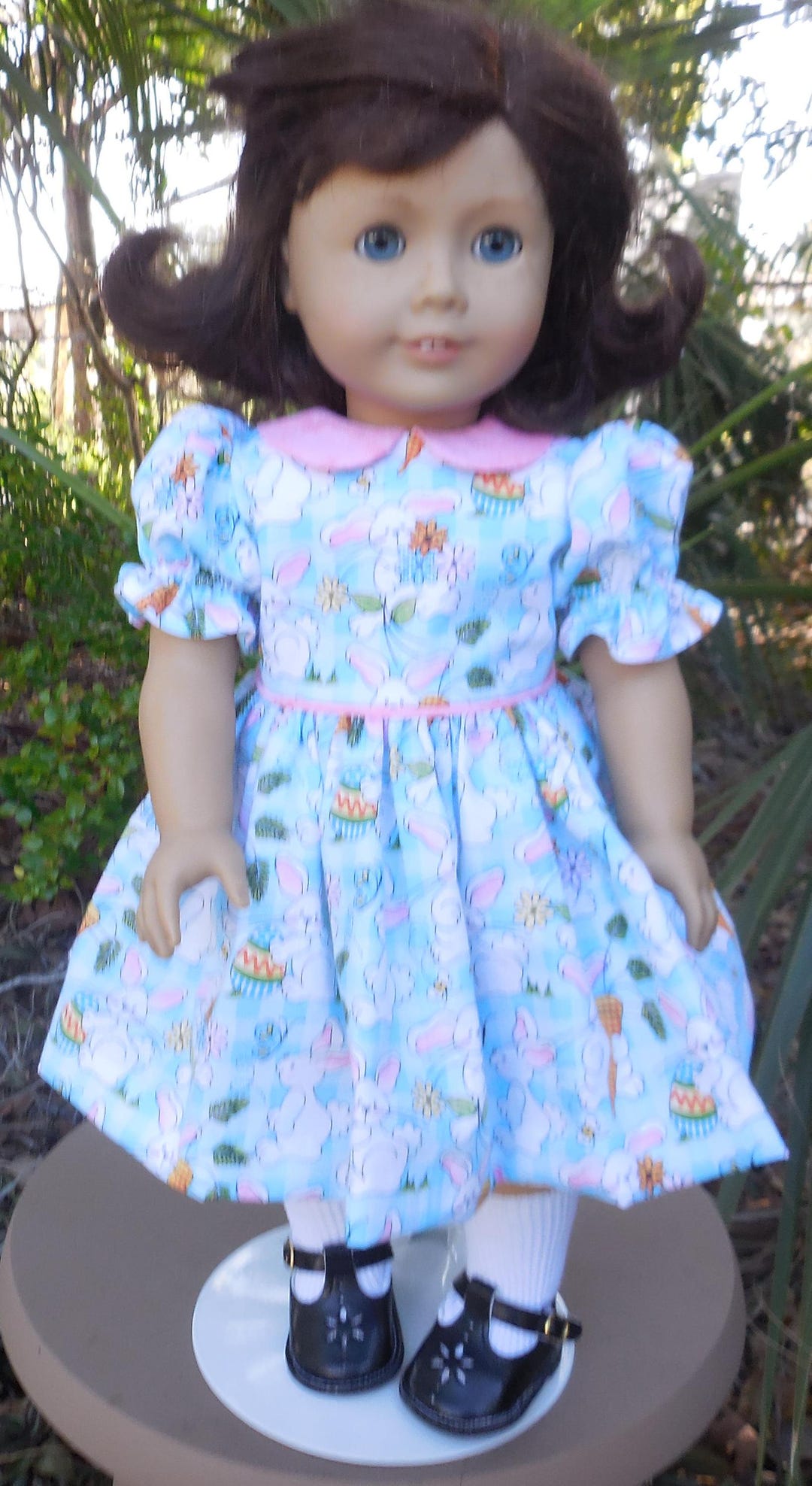 Blue Easter Dress With White Bunnies and Flowers Made for American Girl ...