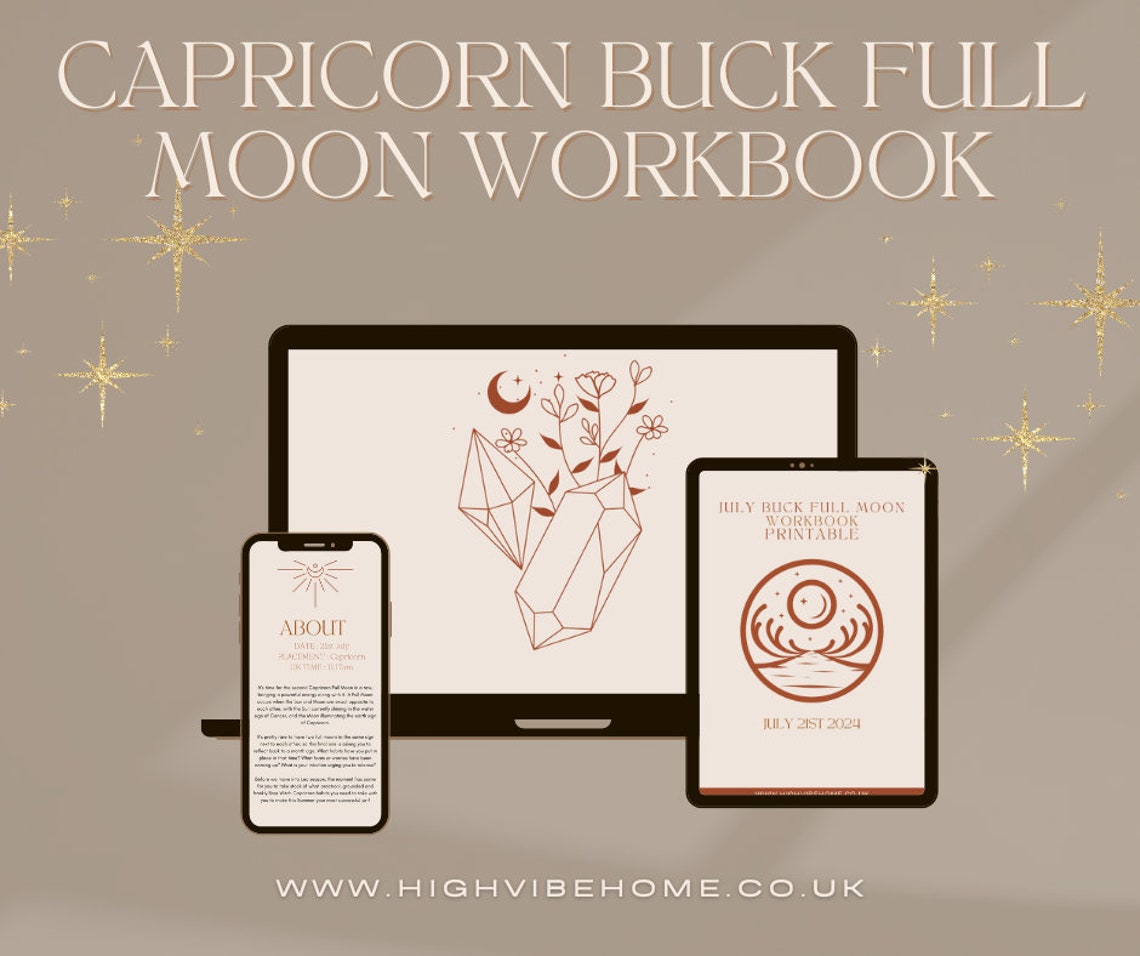 Capricorn Buck Full Moon Workbook Printable PDF | 10 Page PDF Journal ...