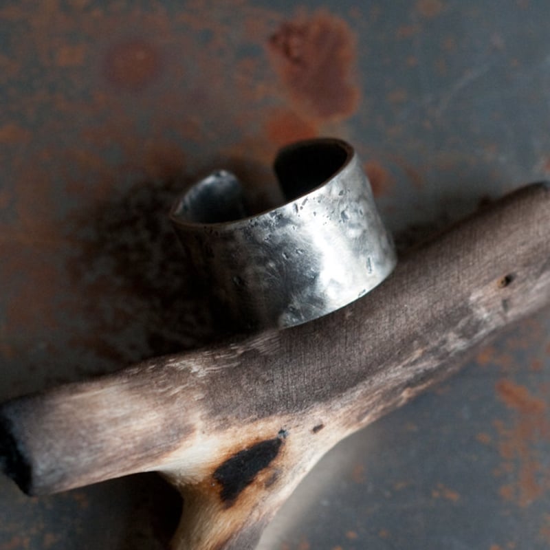 Oxidized Silver Ring - Etsy