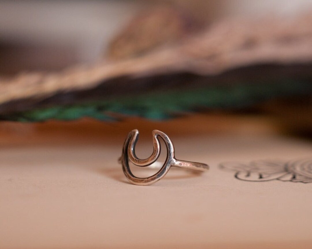 Sterling Silver Crescent Moon Ring, in Honour of the Horned God or the ...