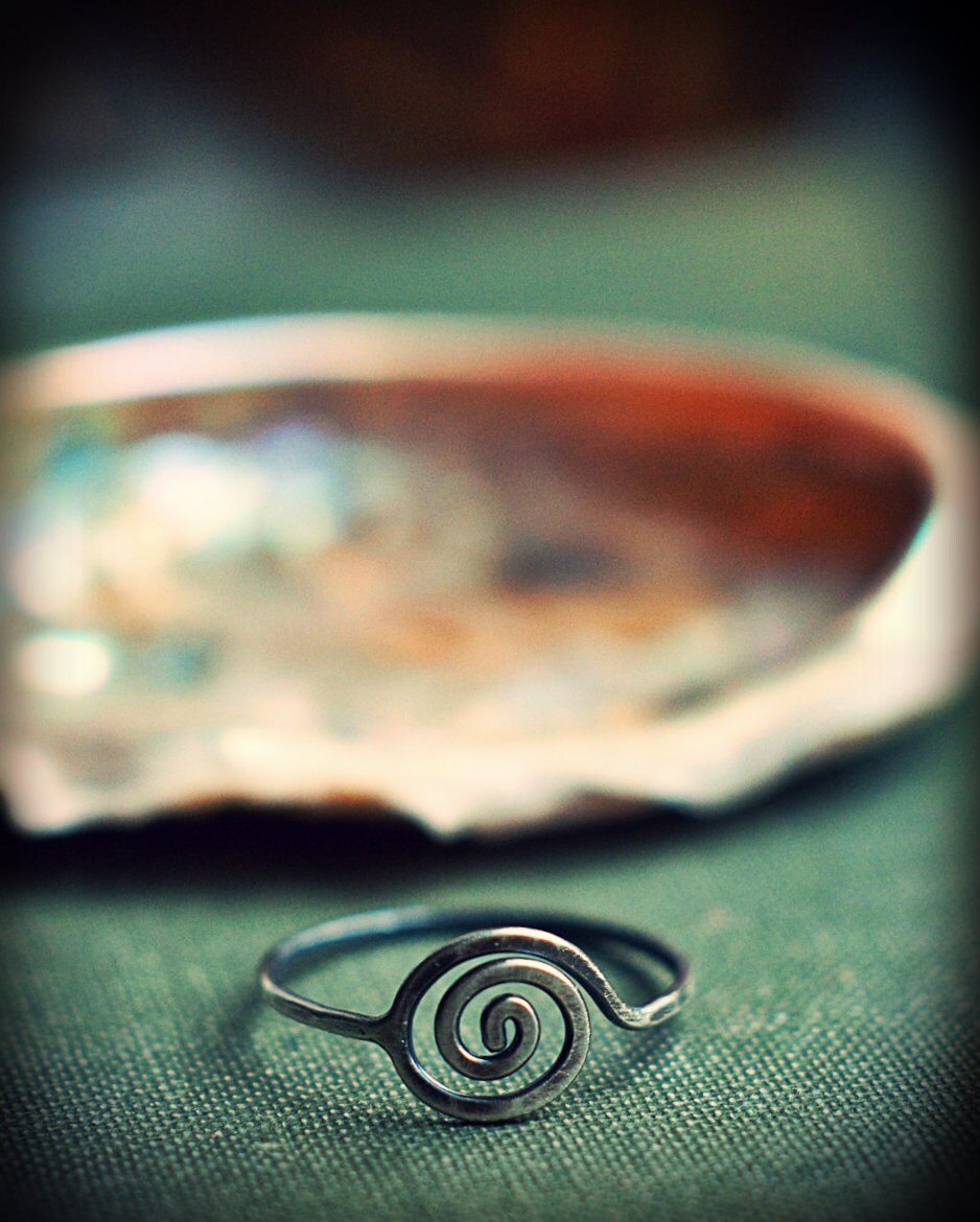 Sacred Geometry Fibonacci Spiral Ring in Sterling Silver, a Minimalist ...