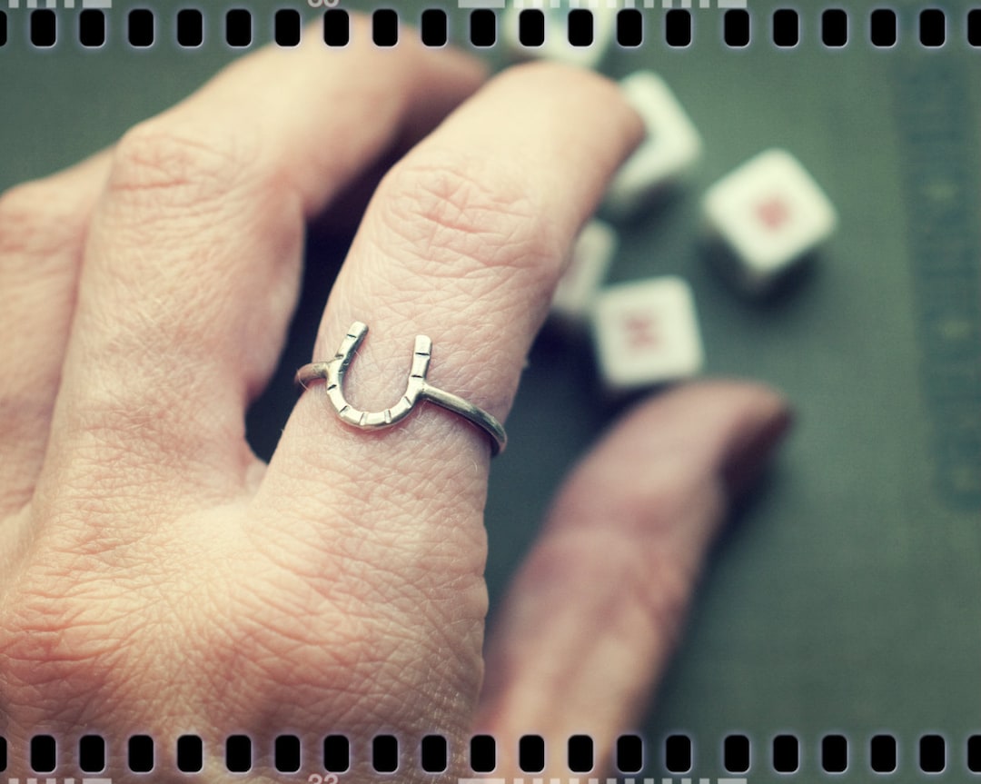 Lucky Horseshoe Ring, Sterling Silver Good Luck Ring, Western Ring ...