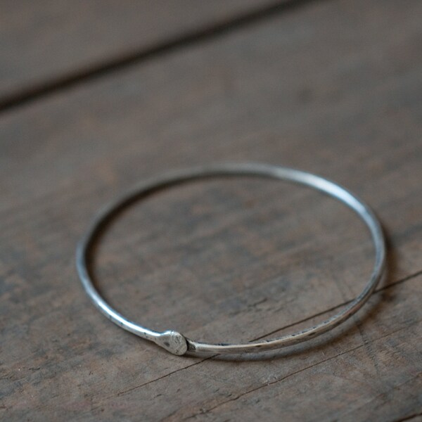 Modern Silver Bangle - Etsy
