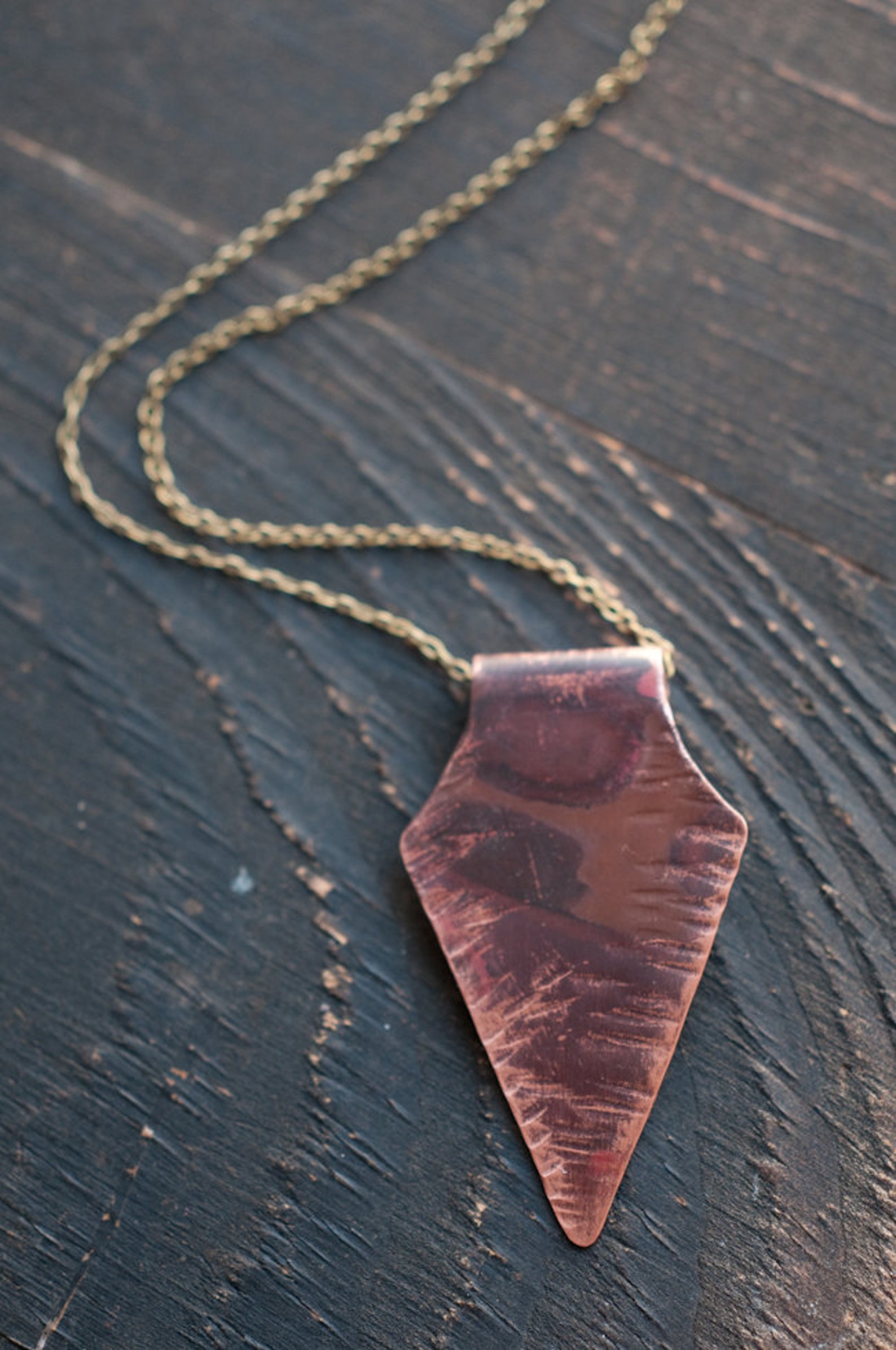 Copper Arrowhead Protection Amulet Fire Oxidised and Purified | Etsy