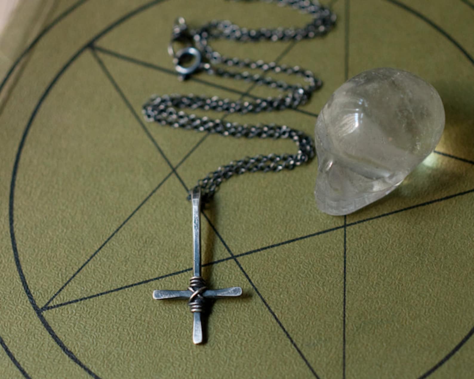 St. Peter's Cross Necklace Inverted Crucifix Pendant | Etsy