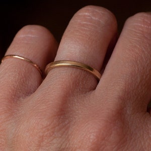 Square Wedding Ring, Simple and Minimal Gold Ring Band, 14k Gold ...