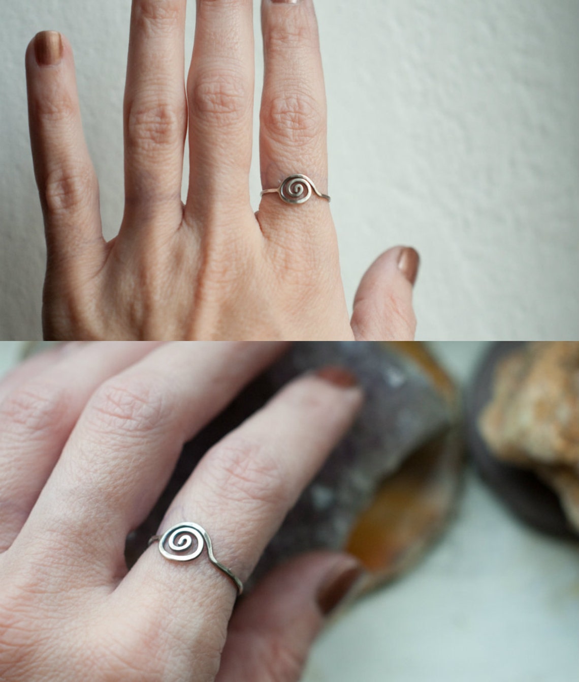 Sacred Geometry Fibonacci Spiral Ring in Sterling Silver, a Minimalist ...