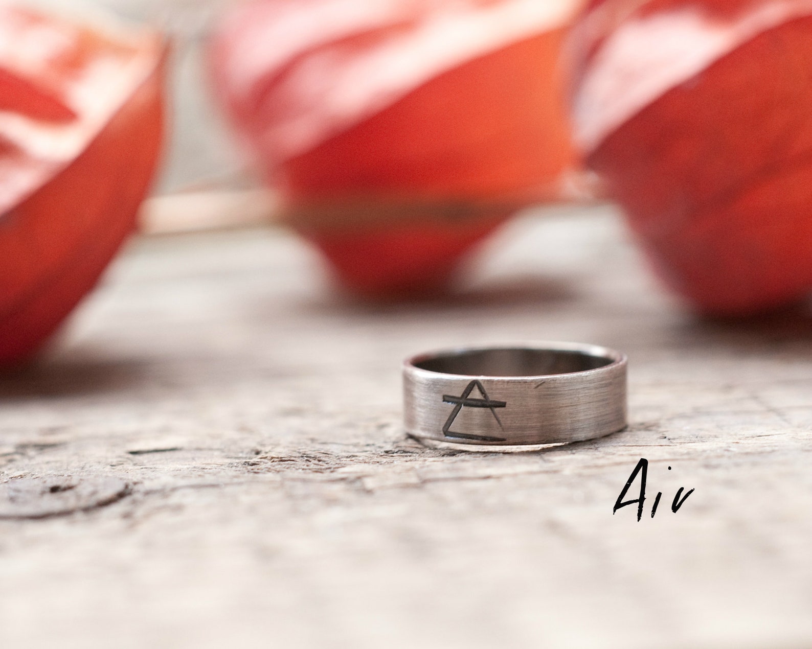Elemental Ring Alchemical Symbols for Earth Air Fire and | Etsy