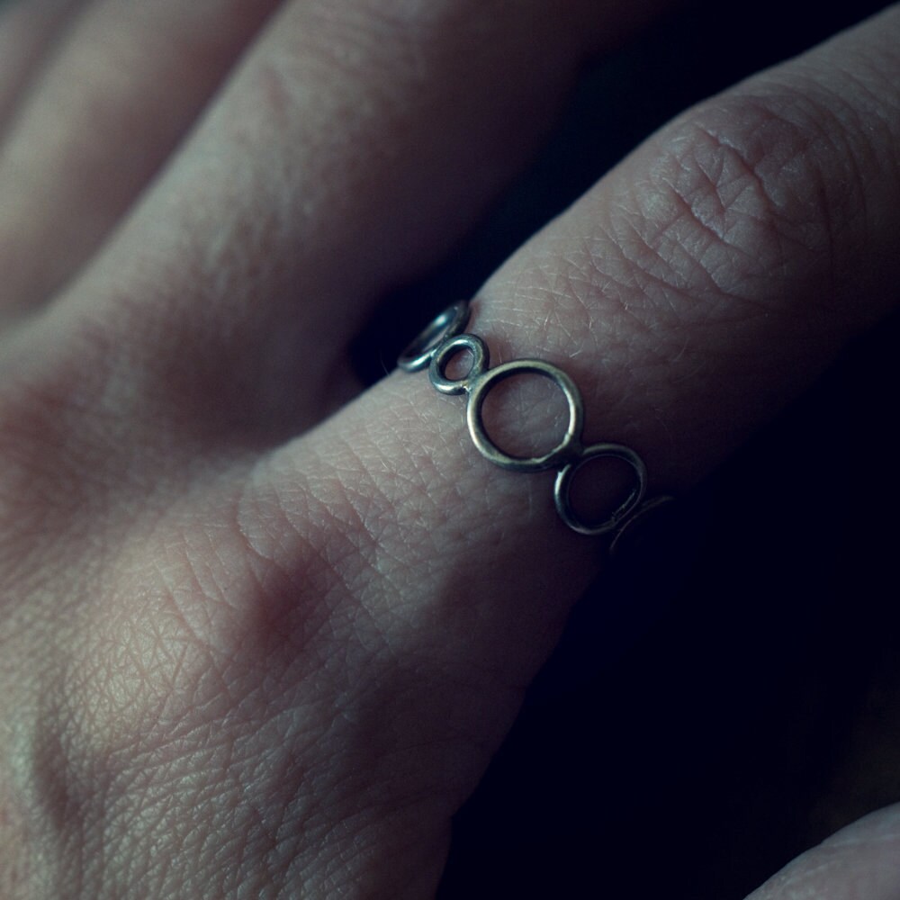 KREIS Ring Sterling Silver Circle Ring Oxidised and - Etsy