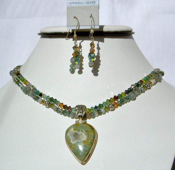 Items similar to Rainforest Opal Sterling Silver Necklace on Etsy