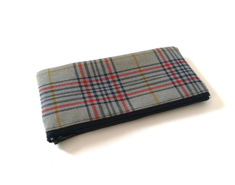 Blue Pencil Case, Checkered Pencil Pouch, Blue Pencil Pouch, Men Pencil ...