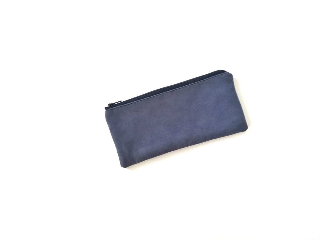 Blue Pencil Case, Blue Pencil Pouch, Blue Vegan Pencil Case, Blue Bag ...